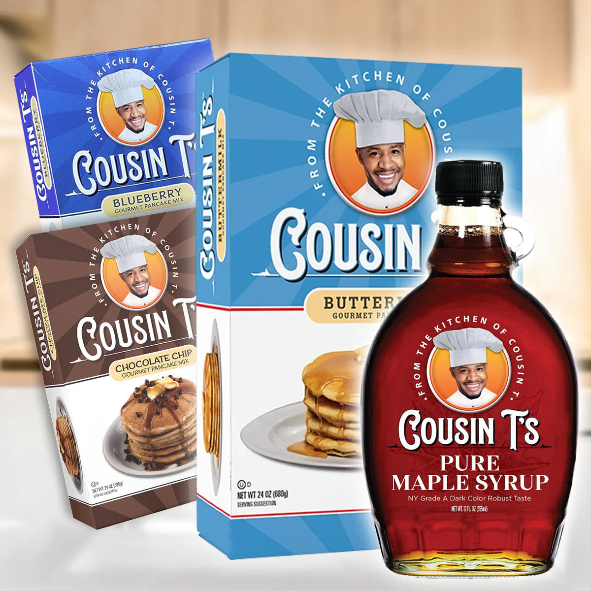 Cousin T's Maple Syrup & Best Selling Pancake Mix Bundle